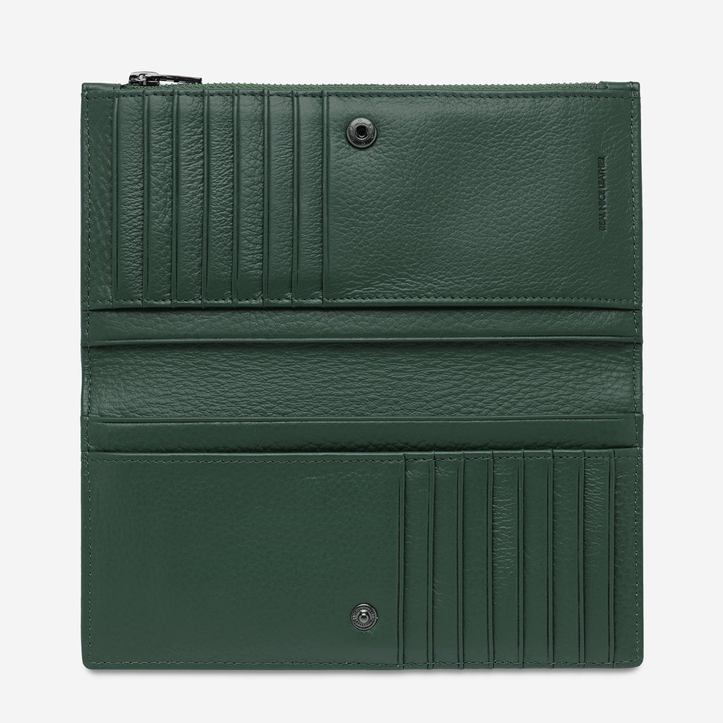 Old Flame Women's Teal Leather Wallet | Status Anxiety®