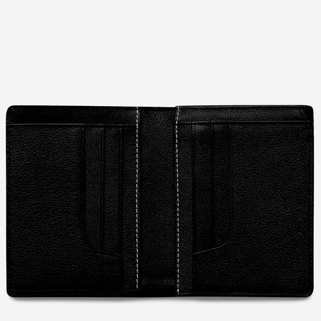 Nathaniel Men's Tri-Fold Black Leather Wallet | Status Anxiety® Official